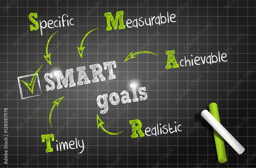 chalkboard draw : smart goals Stock Vector | Adobe Stock