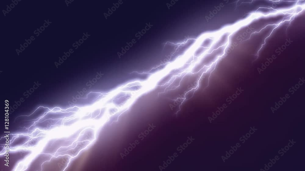 10 Realistic lightning strikes over black background. Thunderstorm with ...