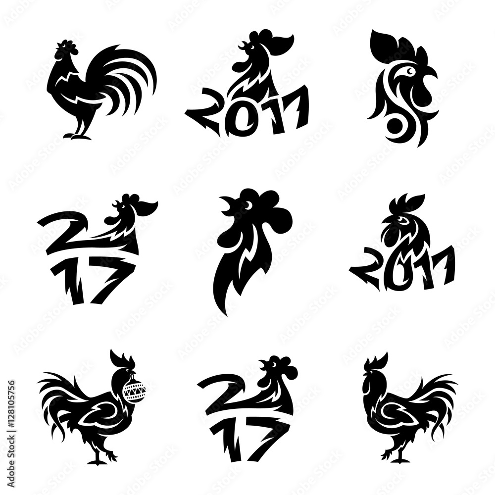 Rooster logo icons vector illustration Stock Vector | Adobe Stock