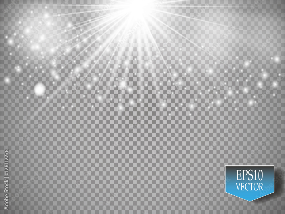 Vector white glitter wave abstract illustration. White star dust trail ...