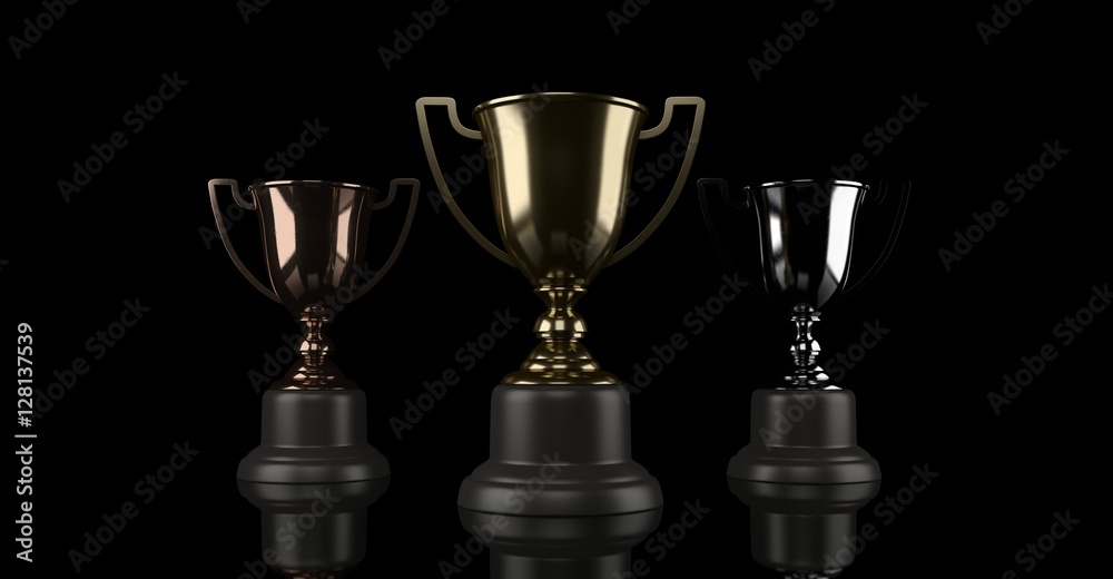 Gold cup trophy isolated on black background Stock Illustration | Adobe ...