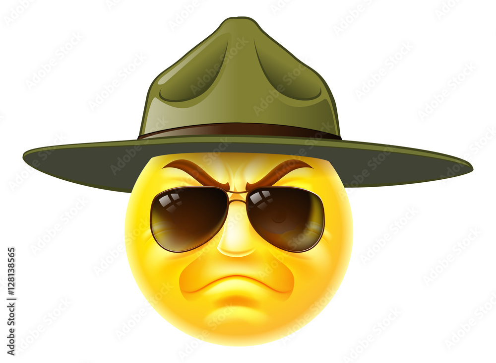 Emoji Emoticon Drill Sergeant Stock Vector | Adobe Stock