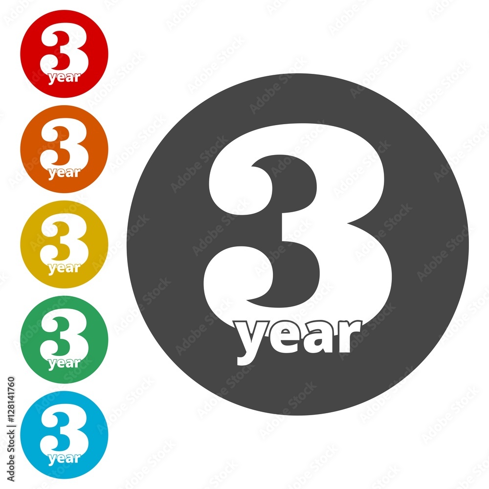 Three years sign, Three years icon Stock Vector | Adobe Stock