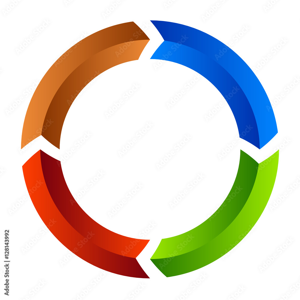 Segmented circle arrow. Circular arrow icon. Process, progres, r Stock Vector | Adobe Stock