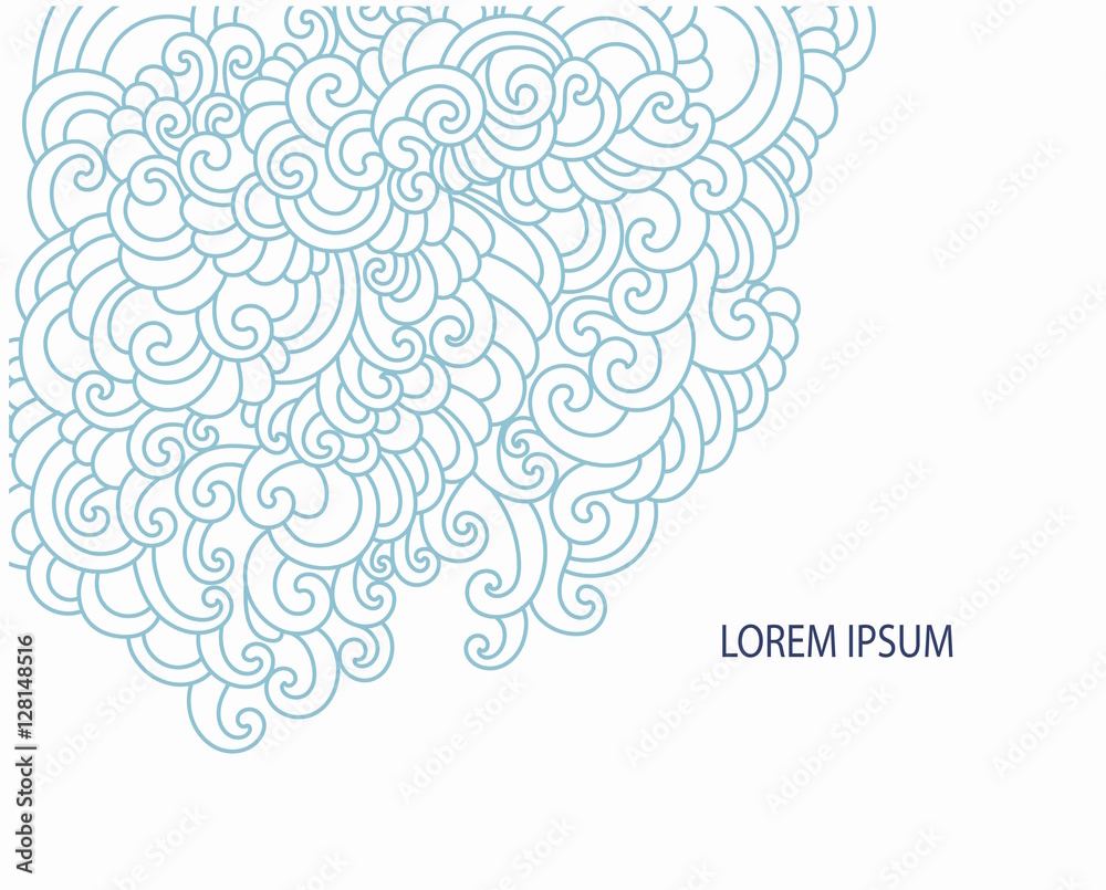 Design template with swirls.Vector illustration hand drawn. Card design ...