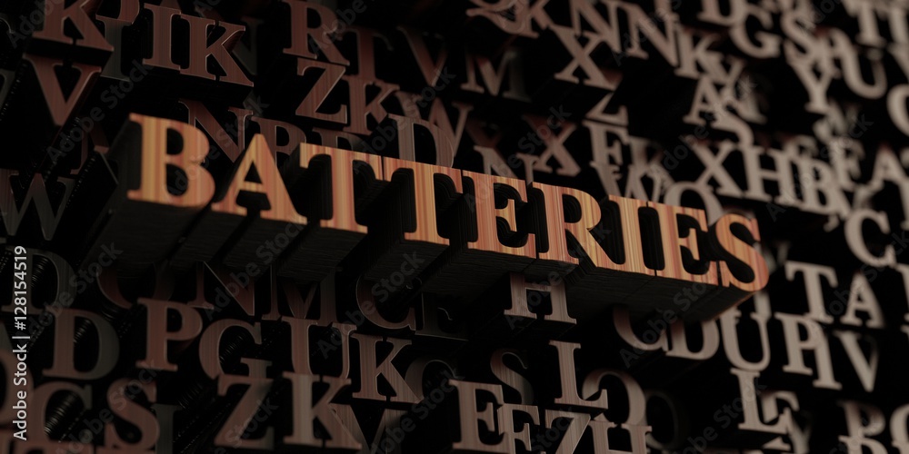 Batteries - Wooden 3D rendered letters/message. Can be used for an ...