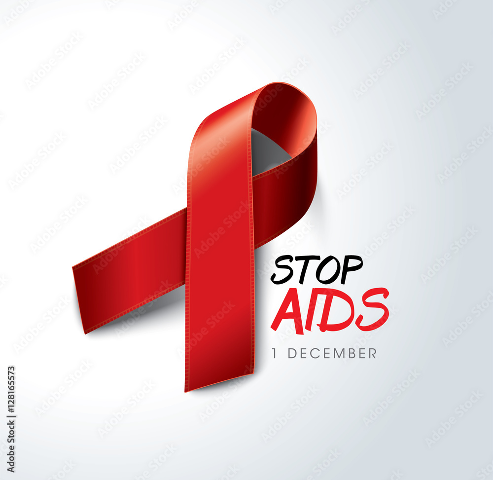Aids Awareness Red Ribbon. World Aids Day concept. Vector Illustration ...