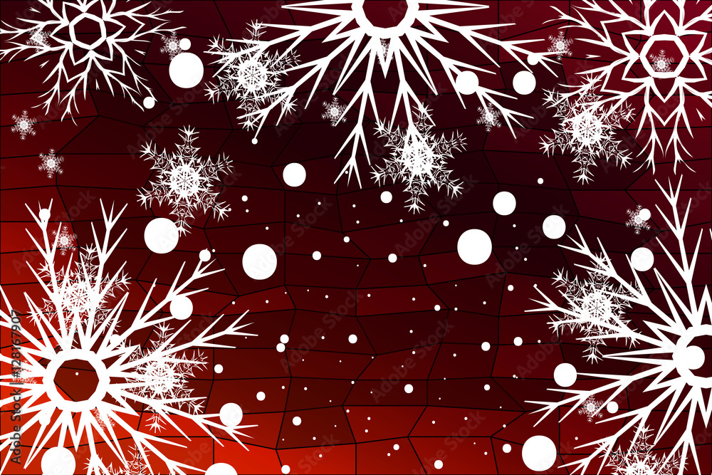 Happy New Year, Christmas vector illustration. Winter red color Stock ...