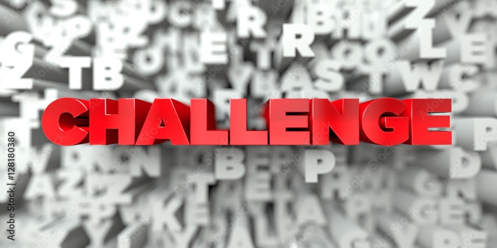 CHALLENGE - Red text on typography background - 3D rendered royalty ...