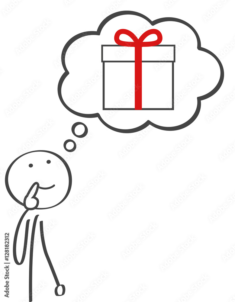 Vettoriale Stock Strichmännchen denkt über die Wünsche und ein ...