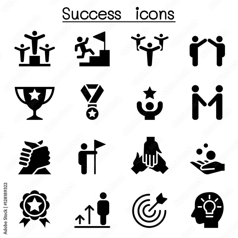 Success icon set Stock Vector | Adobe Stock