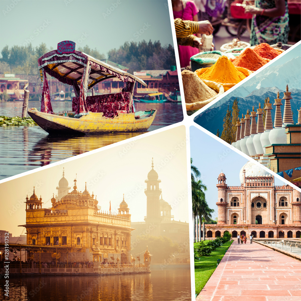 Collage of India images - travel background (my photos) Stock Photo ...