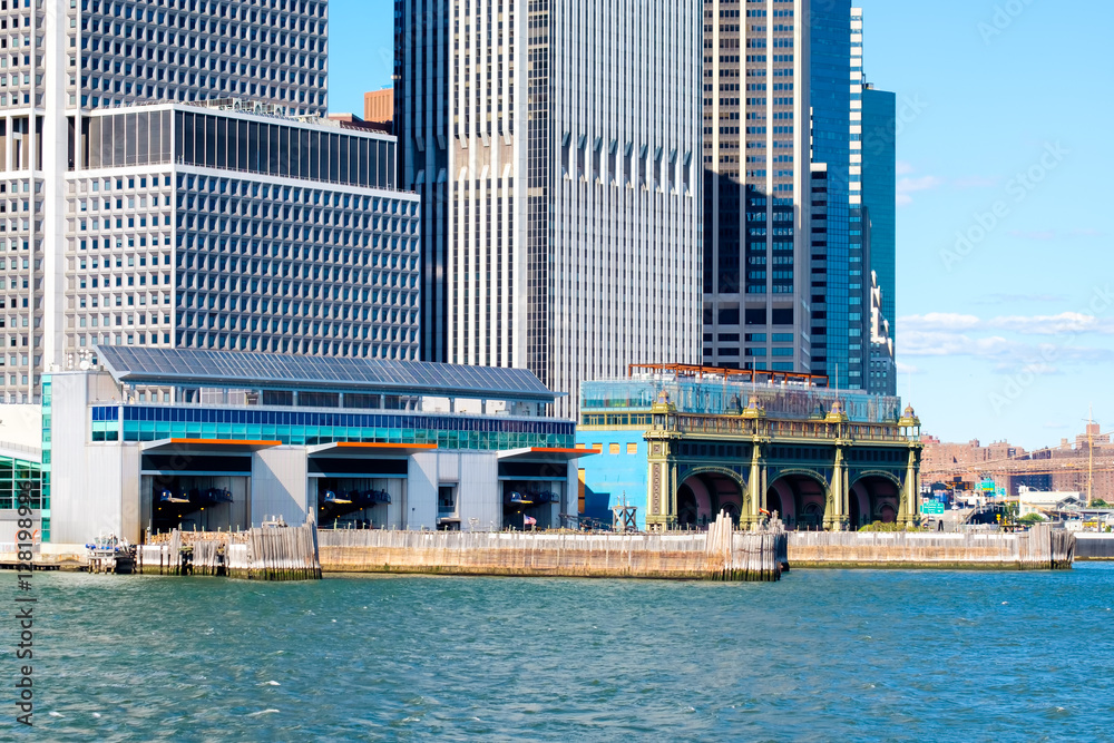 The South Ferry Terminal of the Staten Island Ferry seen from the New ...