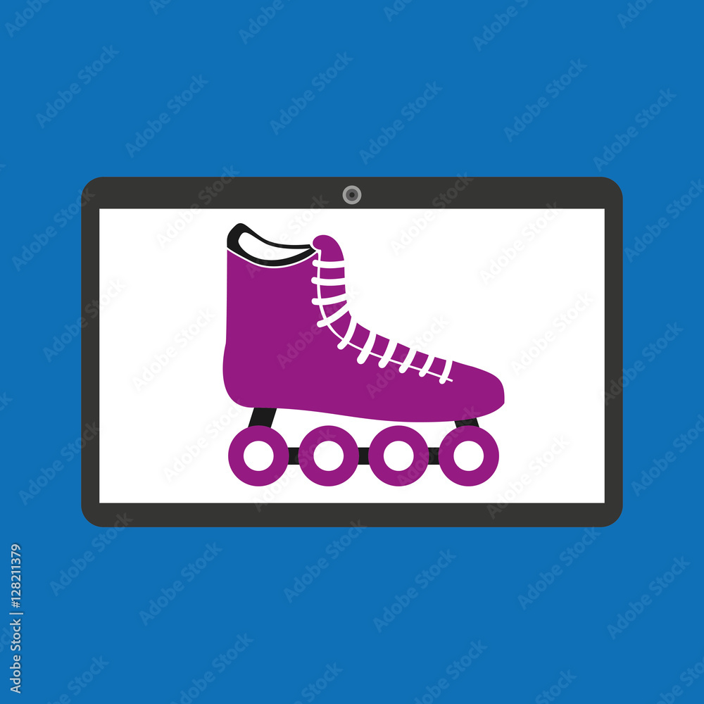 sport laptop app concept roller skate vector illustration eps 10 Stock ...