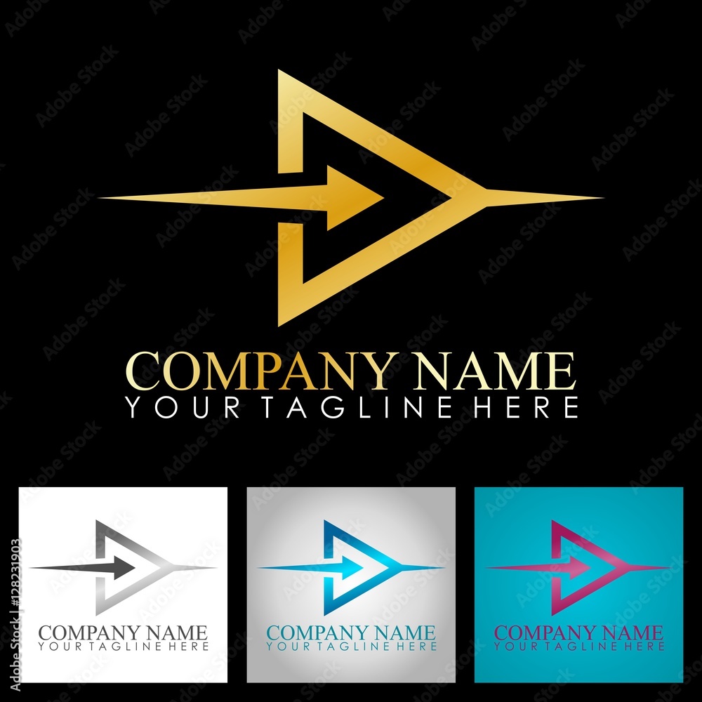 arrow gold logo vector Stock Vector | Adobe Stock