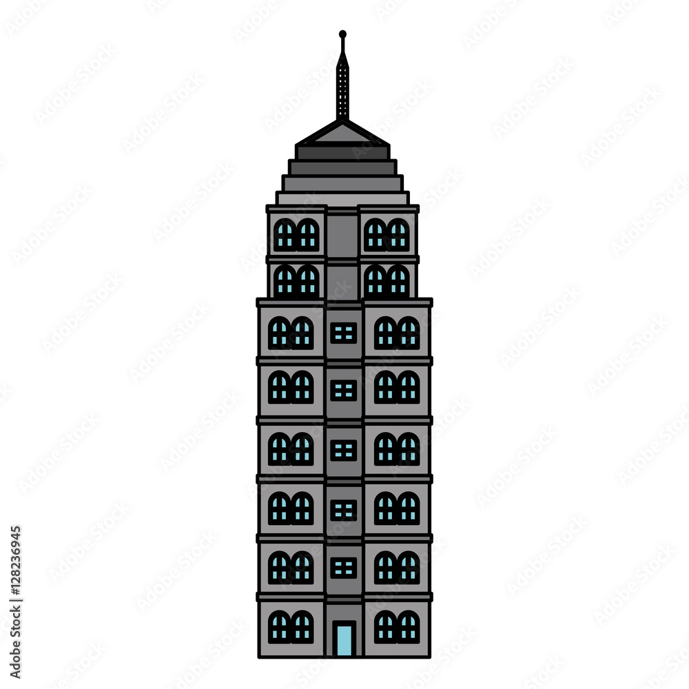 Tower building icon. Architecture urban modern and metropolis theme ...