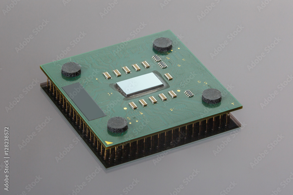 CPU. Modern computer processor unit. The microprocessor is located on a ...