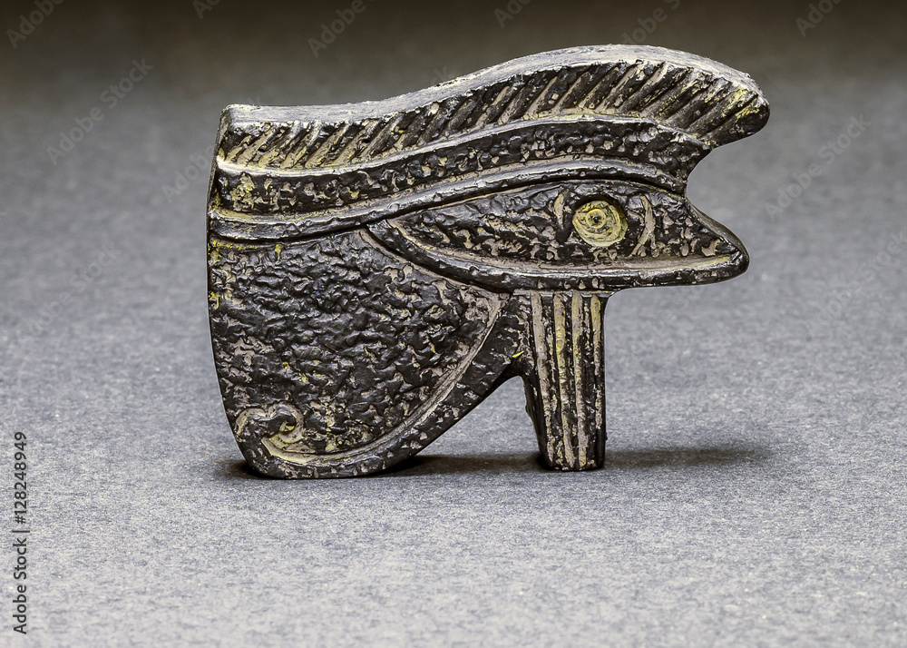 Sculpture depicting the eye of the Egyptian god Horus Stock Photo ...