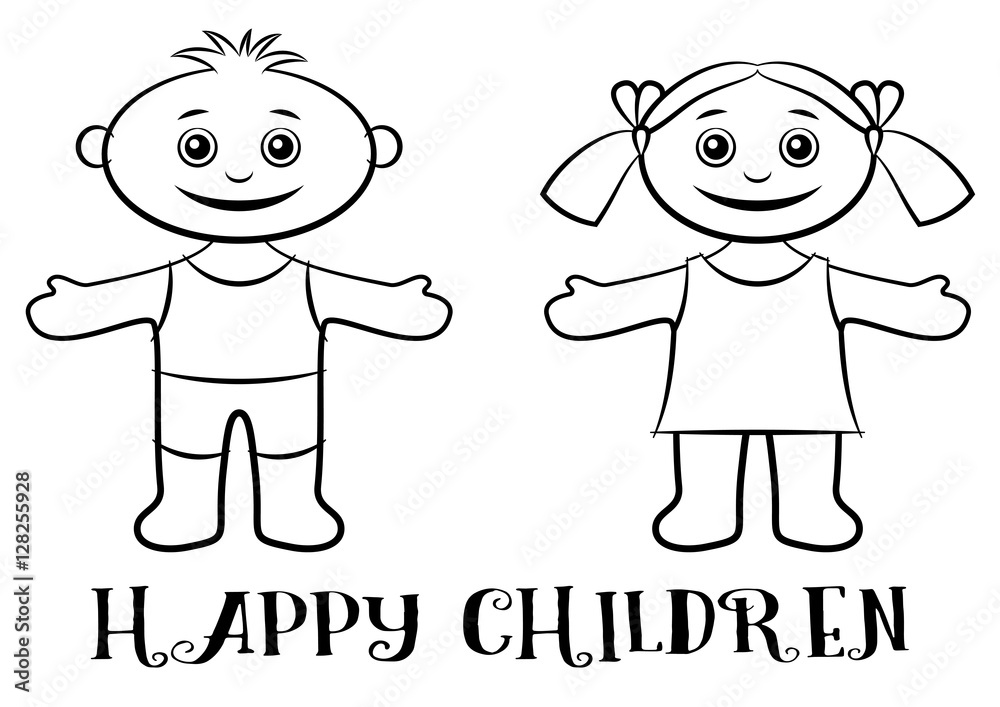 Child Standing Clipart Black And White