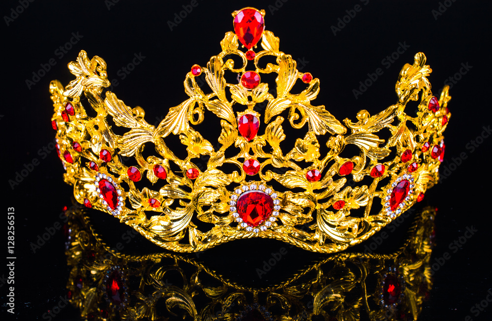 crown on a black background Stock Photo | Adobe Stock