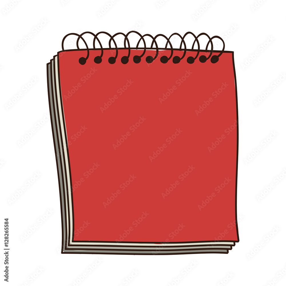 colorful notebook of spiral in red vector illustration Stock Vector ...