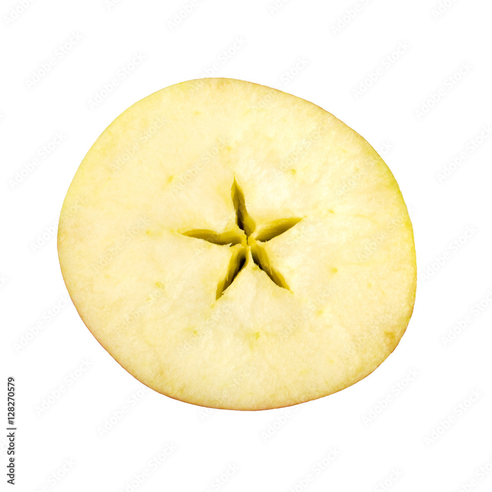 Cross section of red apple on white background Stock Illustration ...