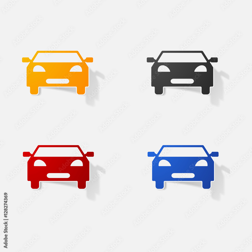 Sticker paper products realistic element design illustration car Stock ...