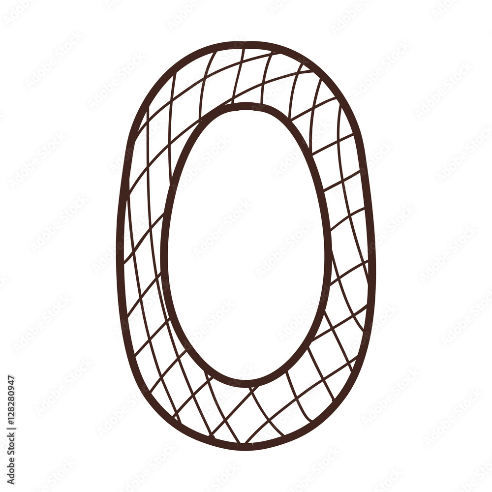 silhouette number zero with line crossed vector illustration Stock ...