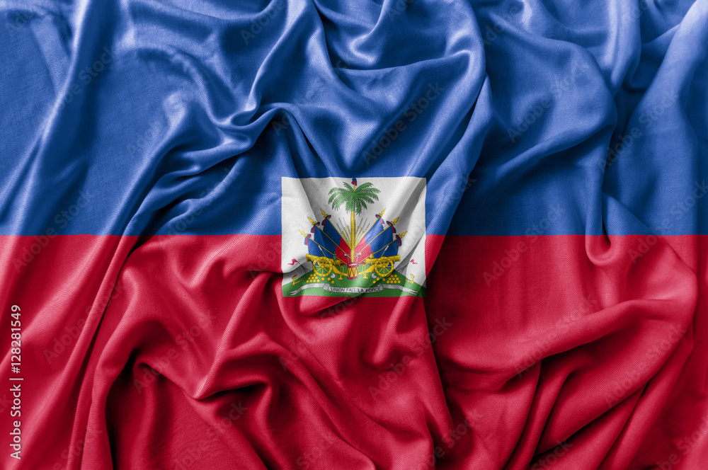 Ruffled waving Haiti flag Stock Photo | Adobe Stock
