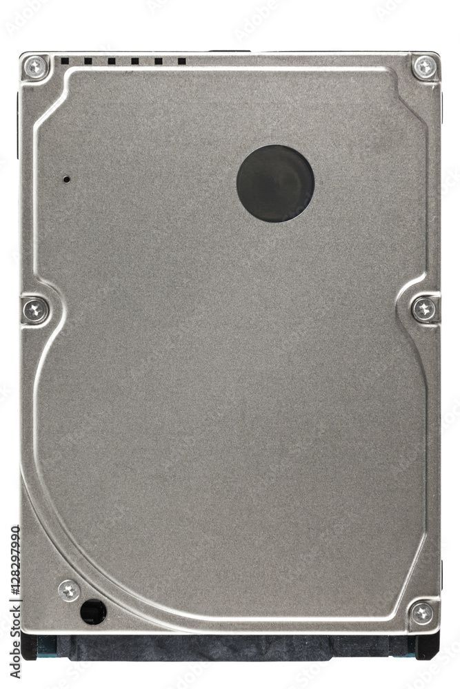 2.5 inch laptop hard disk drive. Top view. Isolated on white background ...
