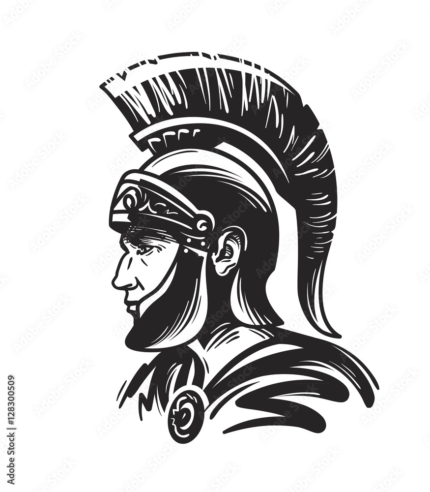 Poster Roman centurion soldier. Sketch vector illustration – Wall Art ...