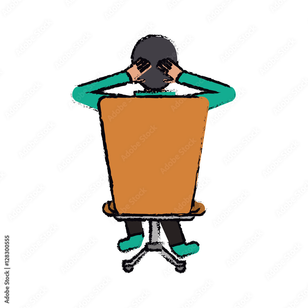 cartoon man sitting on back chair relaxing vector illustration eps 10 ...