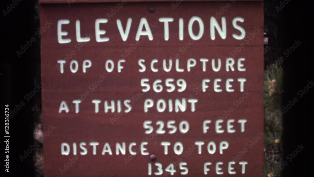 1974: elevation sign showing height of sculpture, current height and ...