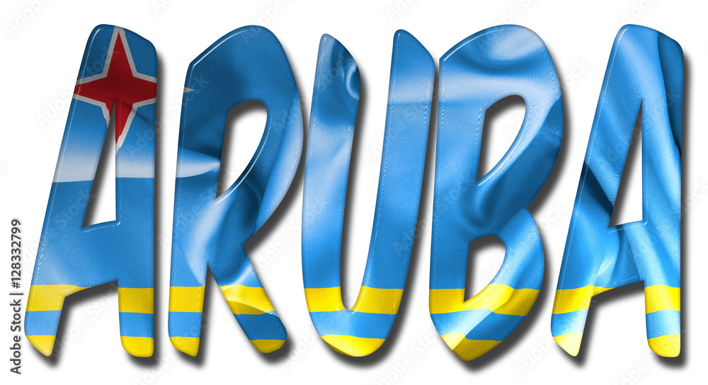 Aruba Word With Flag Texture Stock Illustration | Adobe Stock