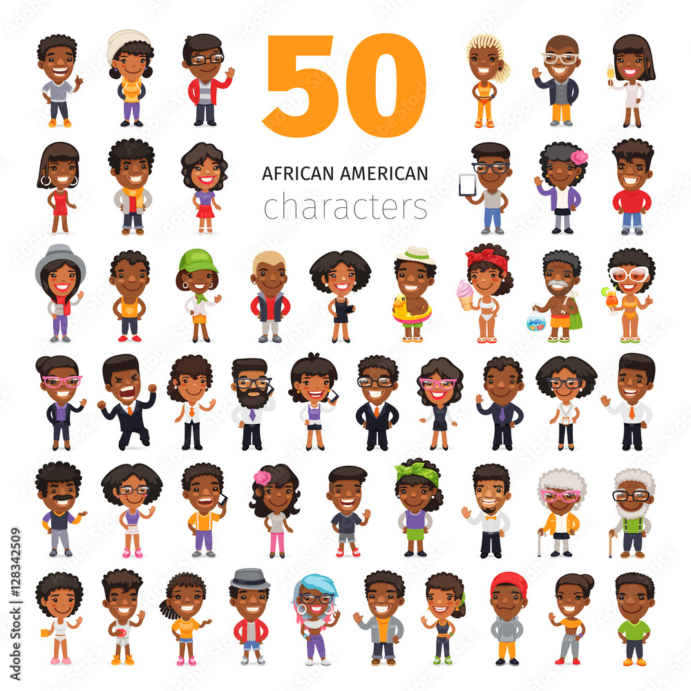 African American Characters Stock Vector | Adobe Stock