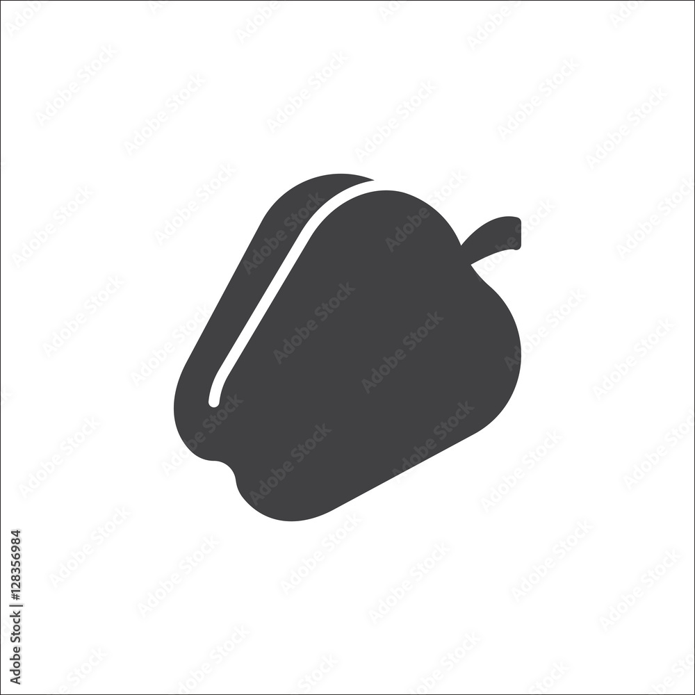Bell pepper, Paprika icon vector, filled flat sign, solid pictogram ...