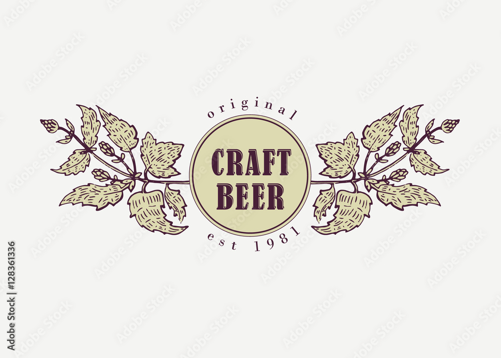 Original vintage retro logo for beer. Stock Vector | Adobe Stock