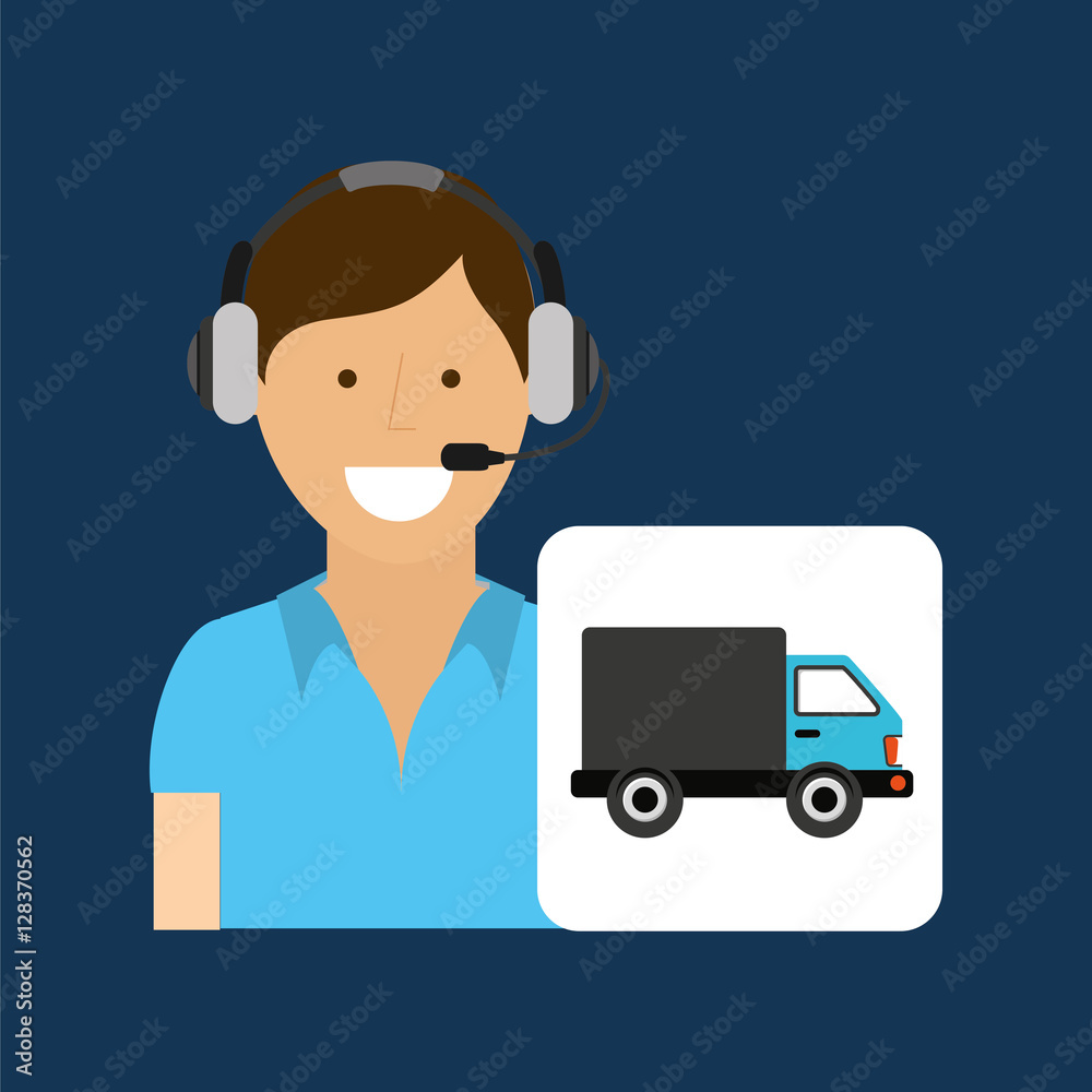 delivery service concept call center transport vector illustration ...
