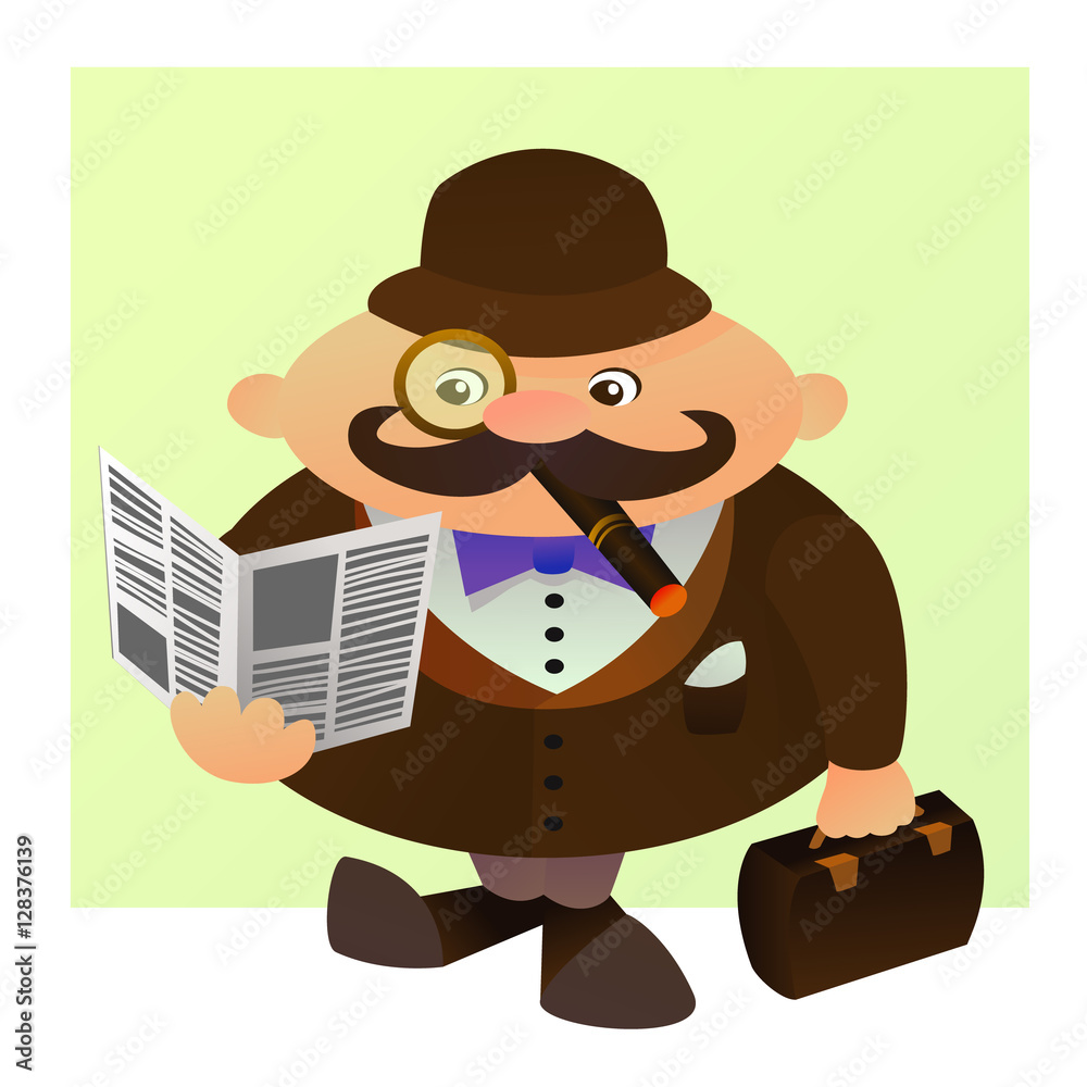 Cute cartoon illustration of a typical englishman. Vector charac Stock ...