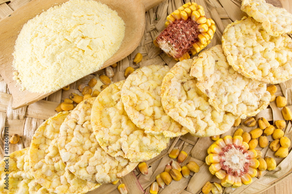 circle shaped corn snacks Stock Photo | Adobe Stock