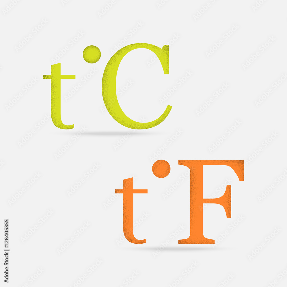 Celsius and Fahrenheit Signs Stock Vector | Adobe Stock