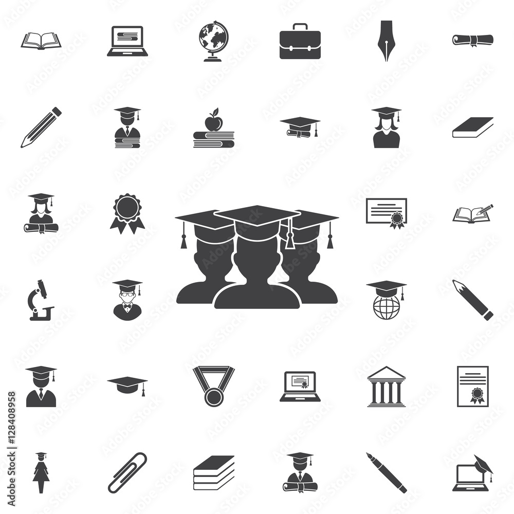 Graduate student Icon Stock Vector | Adobe Stock