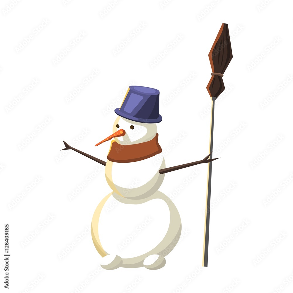 Cartoon snowman character Stock Vector | Adobe Stock