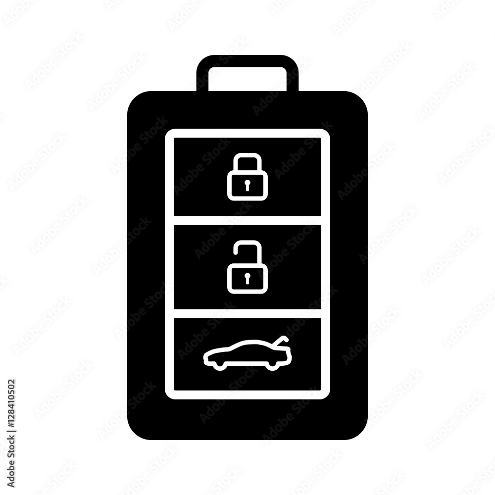 Car, automobile, vehicle keyless smart key with buttons flat icon for ...