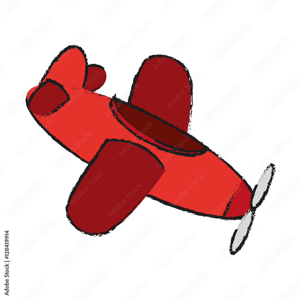 Airplane toy icon. Childhood play game and object theme. Isolated ...