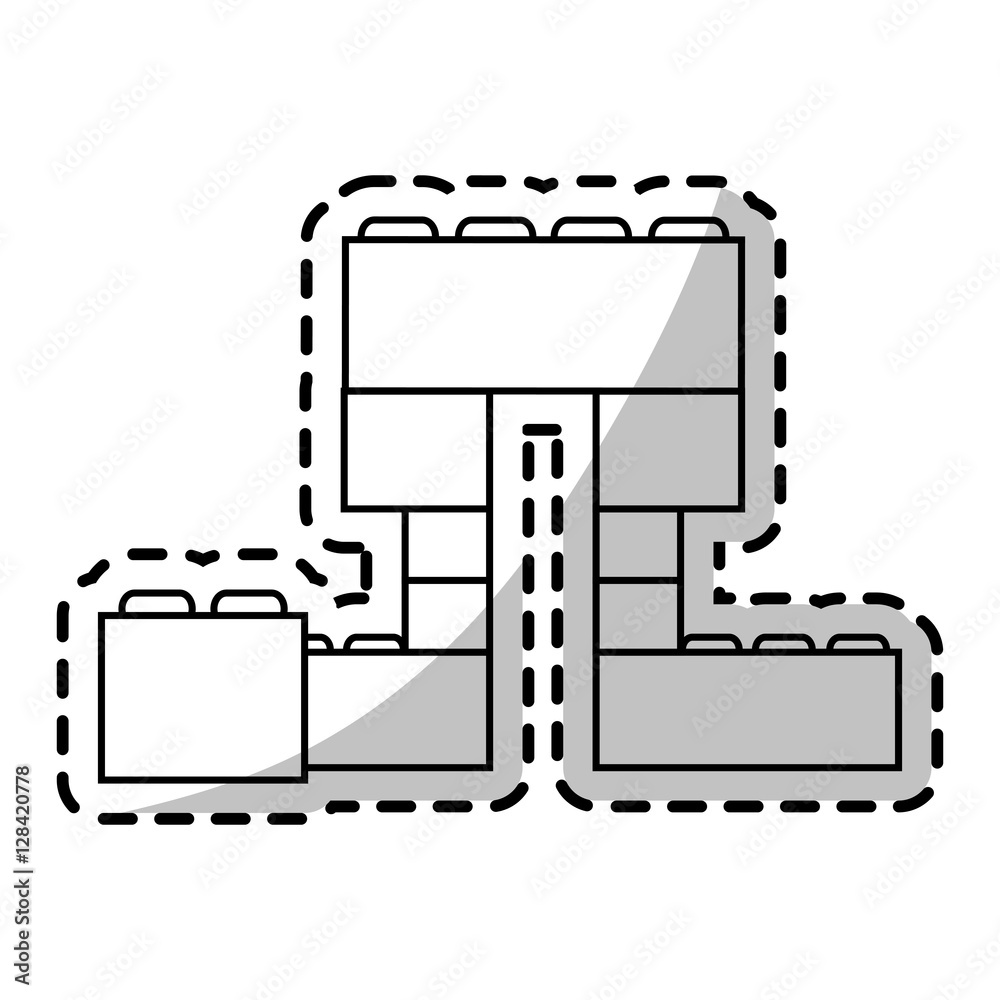 Block toy icon. Childhood play game and object theme. Isolated design ...