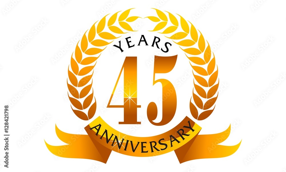 45 Years Ribbon Anniversary Stock Vector | Adobe Stock