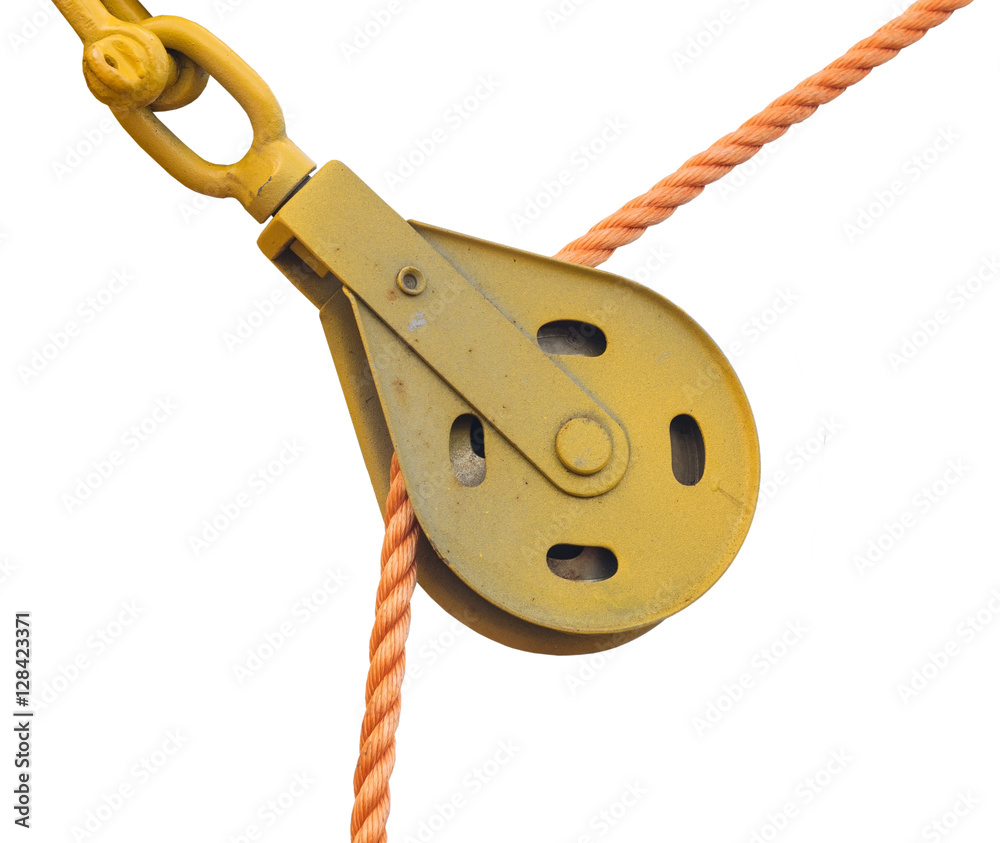 big Pulley on white foto de Stock | Adobe Stock