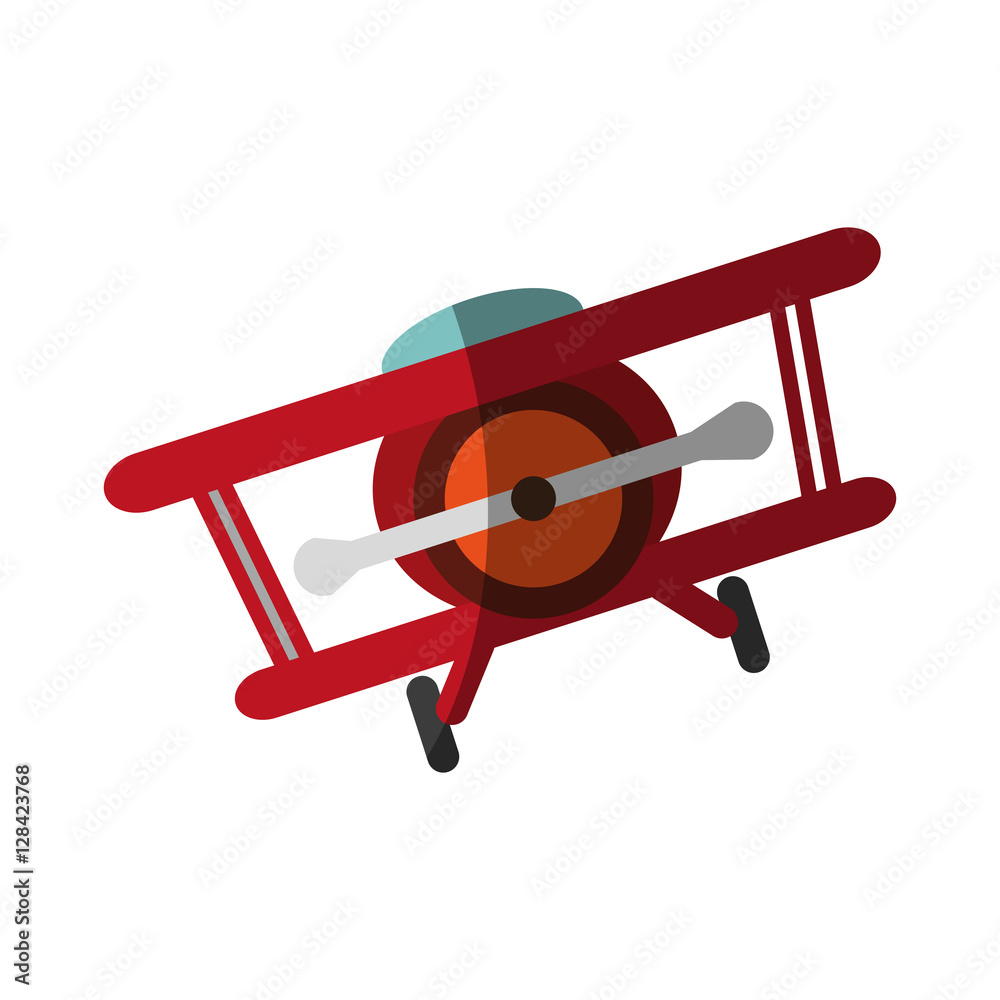 Airplane toy icon. Childhood play game and object theme. Isolated ...
