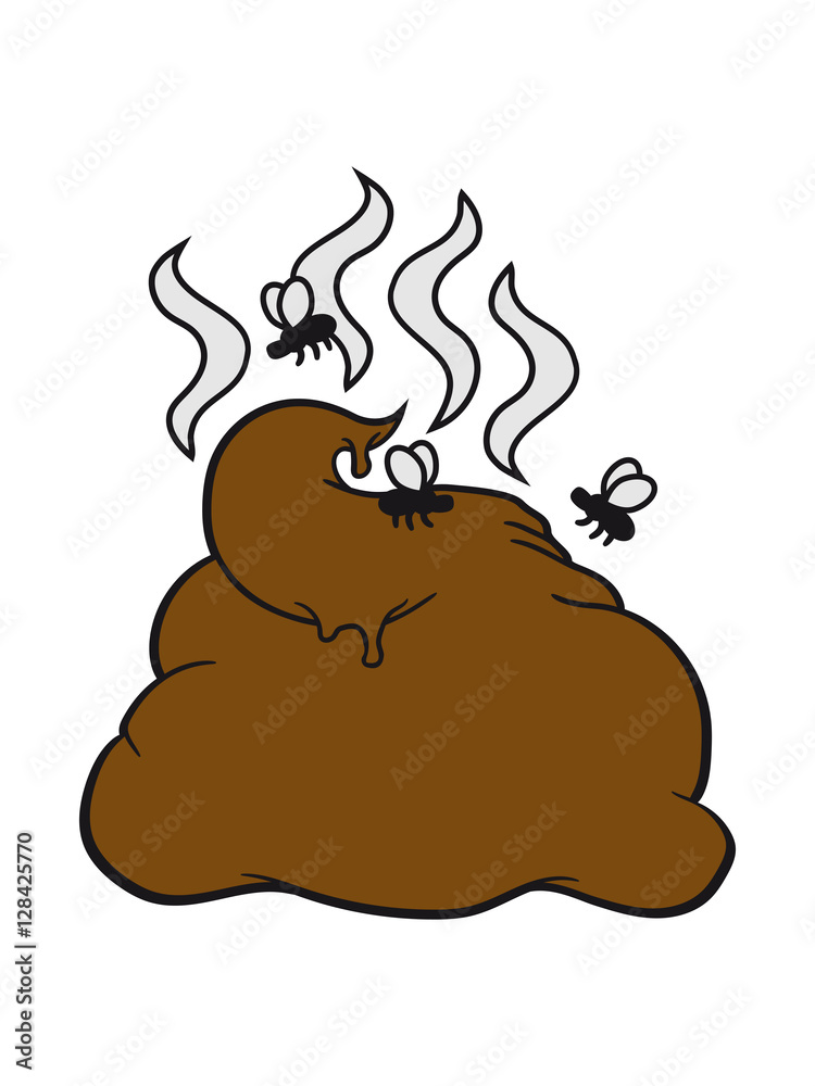 Fly stink shit shit heap heap smell odd pommel comic cartoon Stock ...